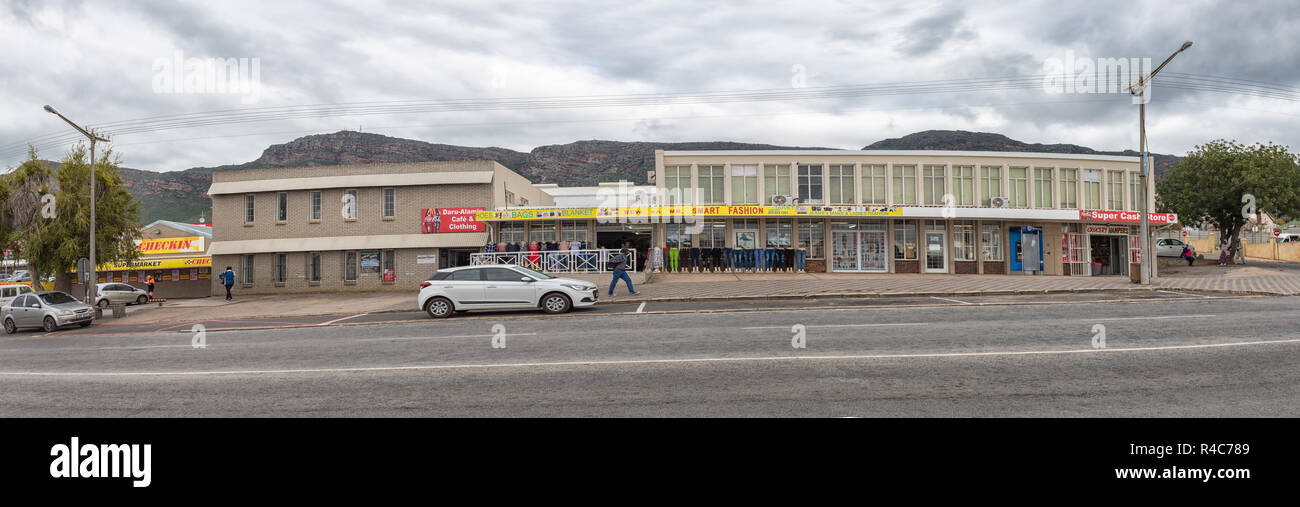 PIKETBERG, SOUTH AFRICA, AUGUST 22, 2018: A street scene, with ...