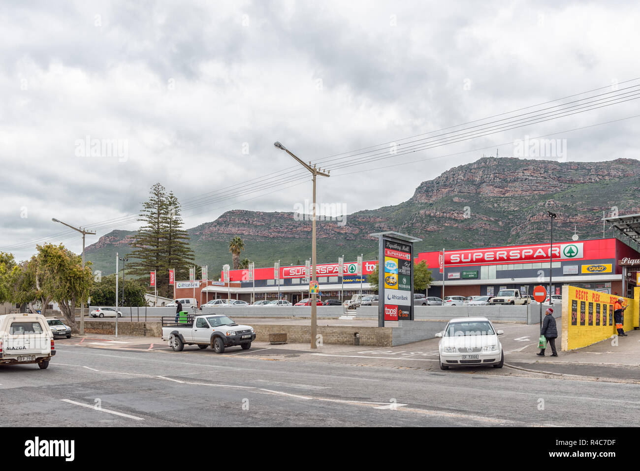 PIKETBERG, SOUTH AFRICA, AUGUST 22, 2018: A street scene, with a ...