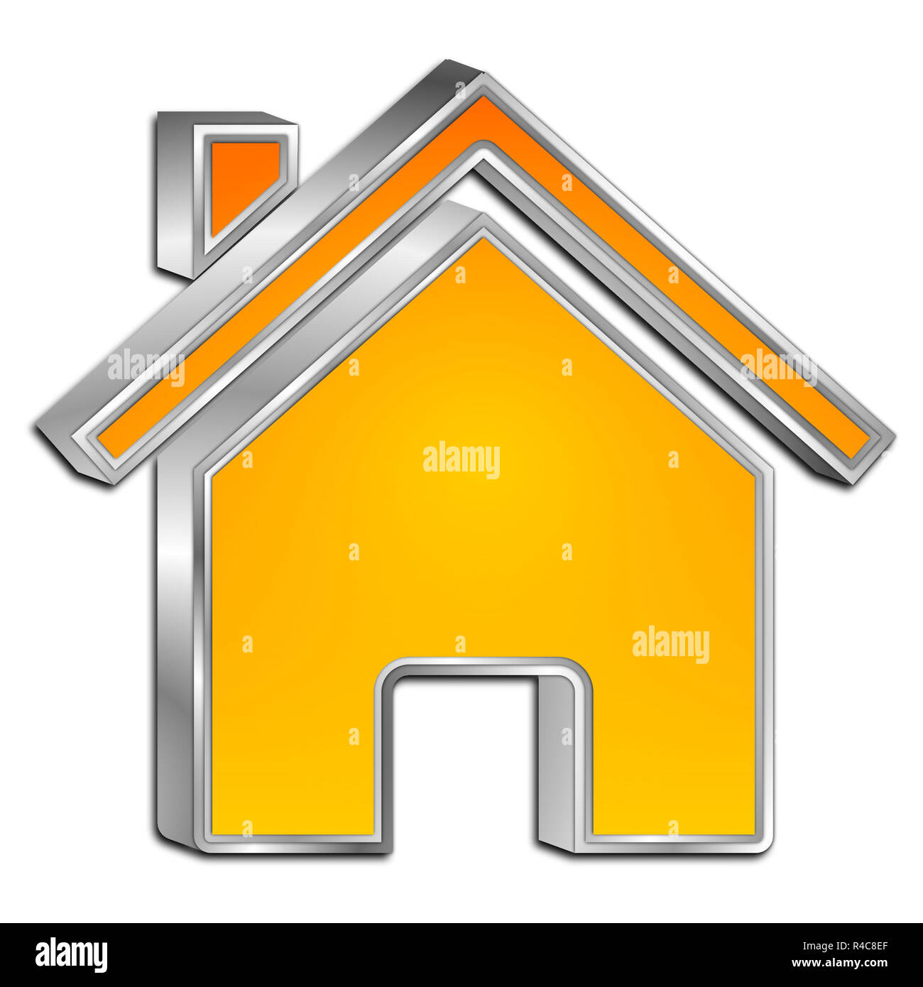 decorative silver orange Home Symbol - 3D illustration Stock Photo - Alamy