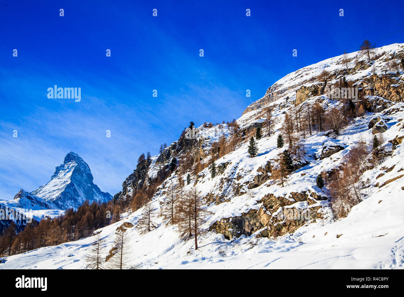 View of Matterhorn mountain. Matterhorn, Zermatt, Switzerland Stock ...