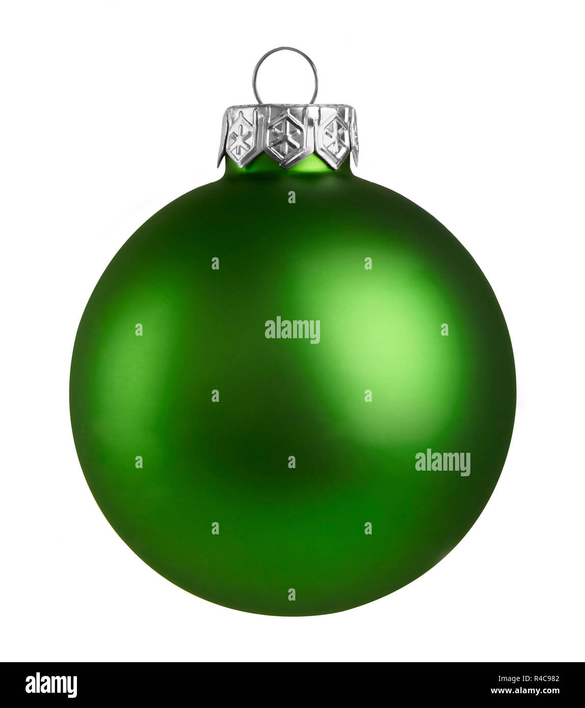 Green christmas ball isolated on white background Stock Photo - Alamy