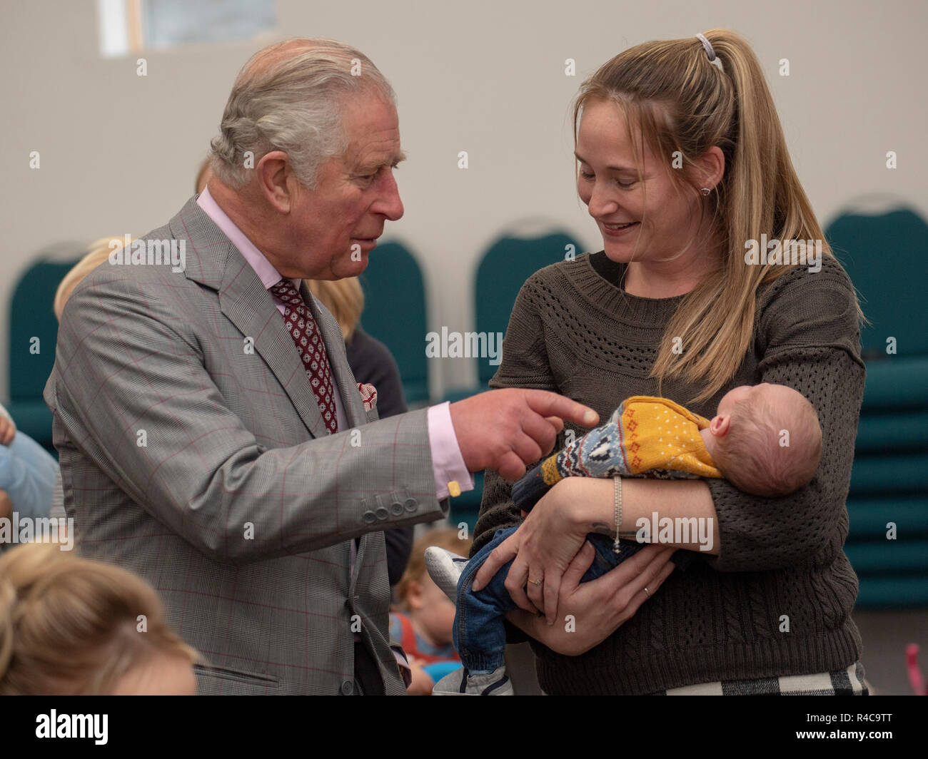 The Prince of Wales Amelia Kerr and her 4 week old son Oliver during ...