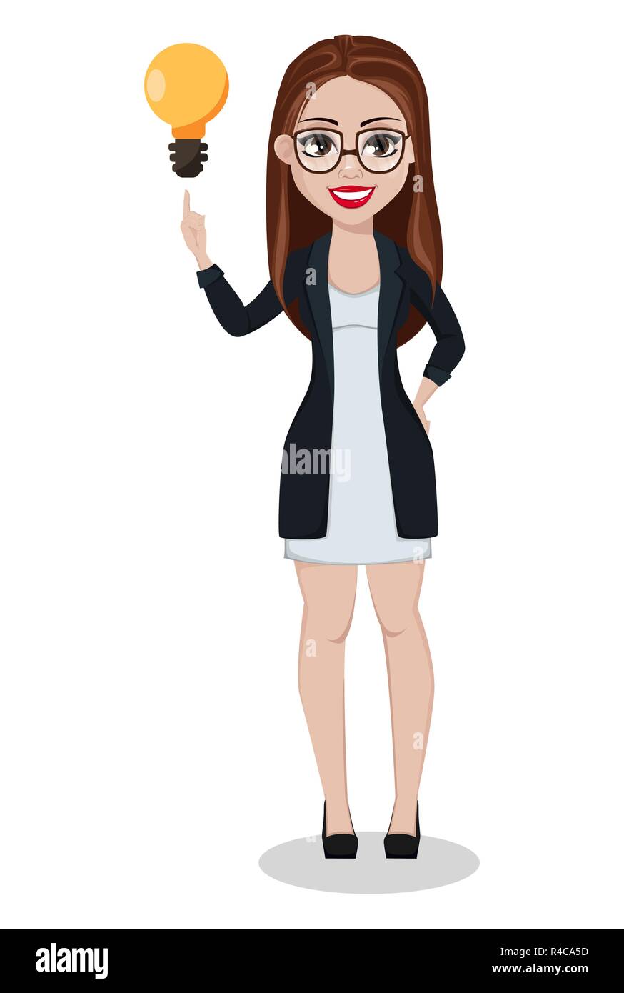 Business woman cartoon character. Beautiful lady businesswoman has a ...