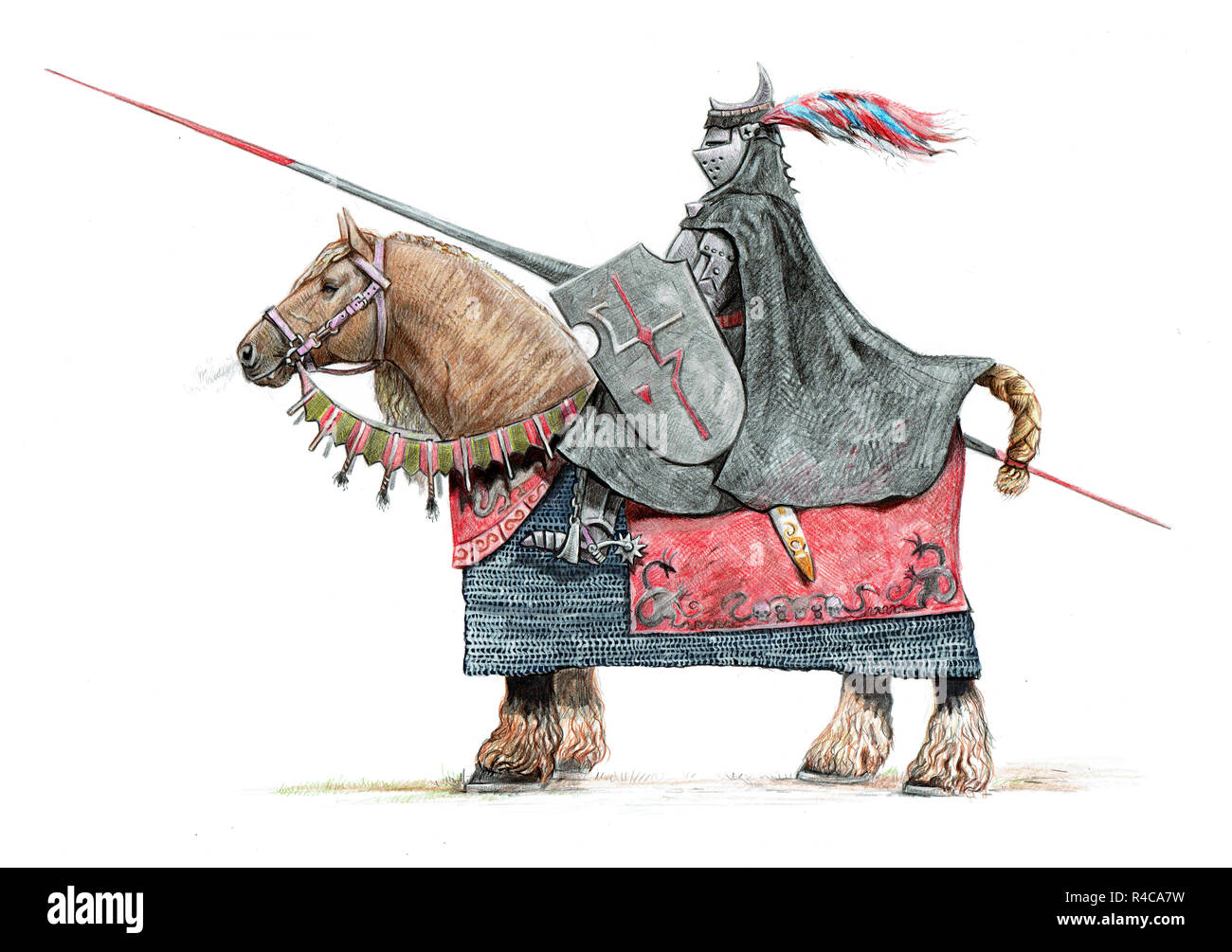 Fantasy knight. Illustration Stock Photo - Alamy