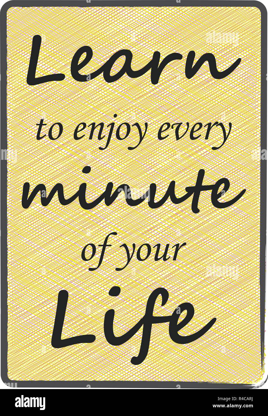 Learn to enjoy every minute of your life lettering poster Vintage ...