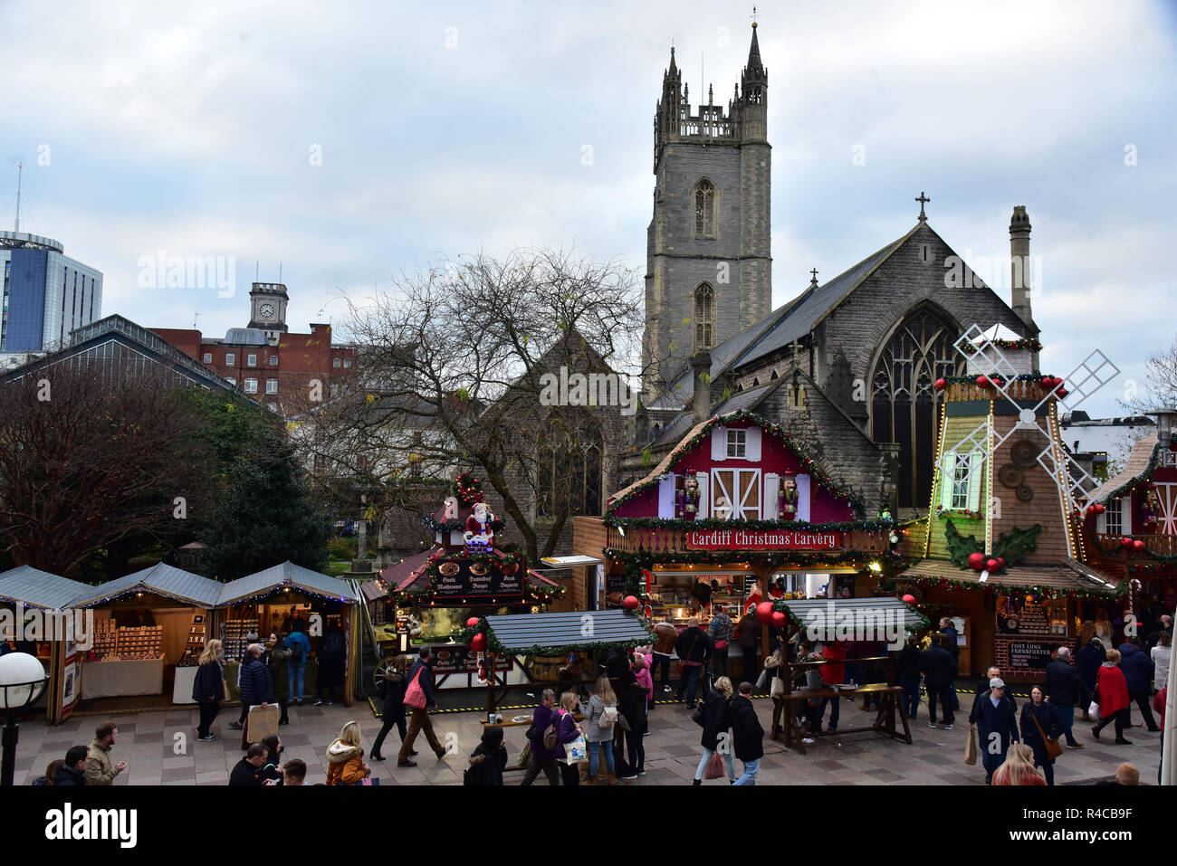Pictures show the Cardiff Christmas Market, 2018 St John the Baptist ...