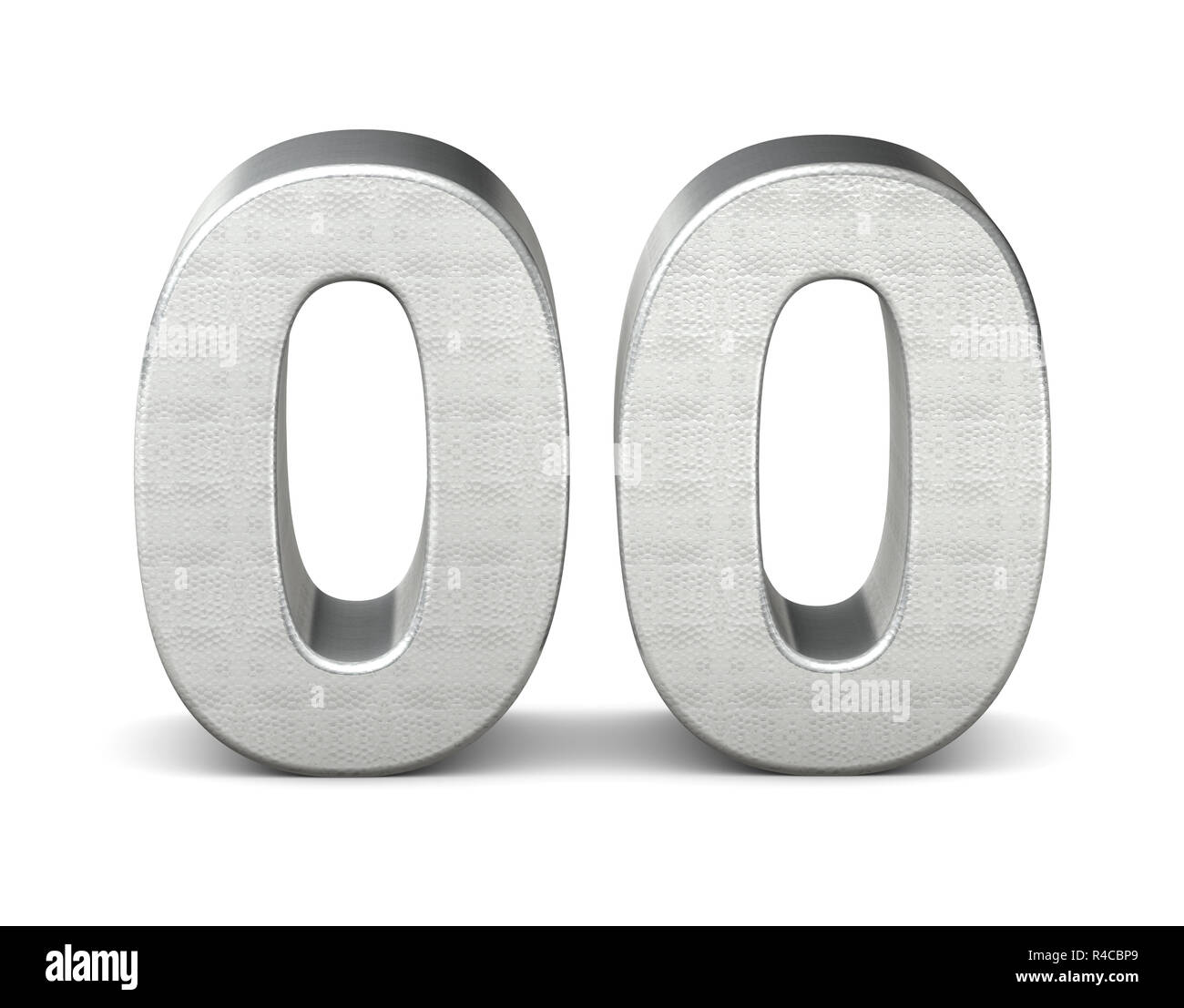 00 number 3d silver structure 3d rendering Stock Photo - Alamy