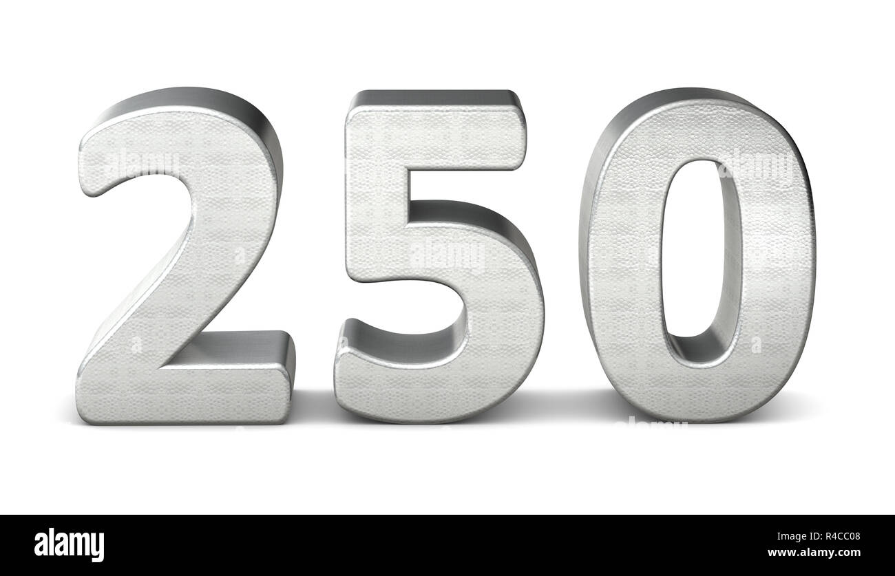 250 number 3d silver structure 3d rendering Stock Photo - Alamy