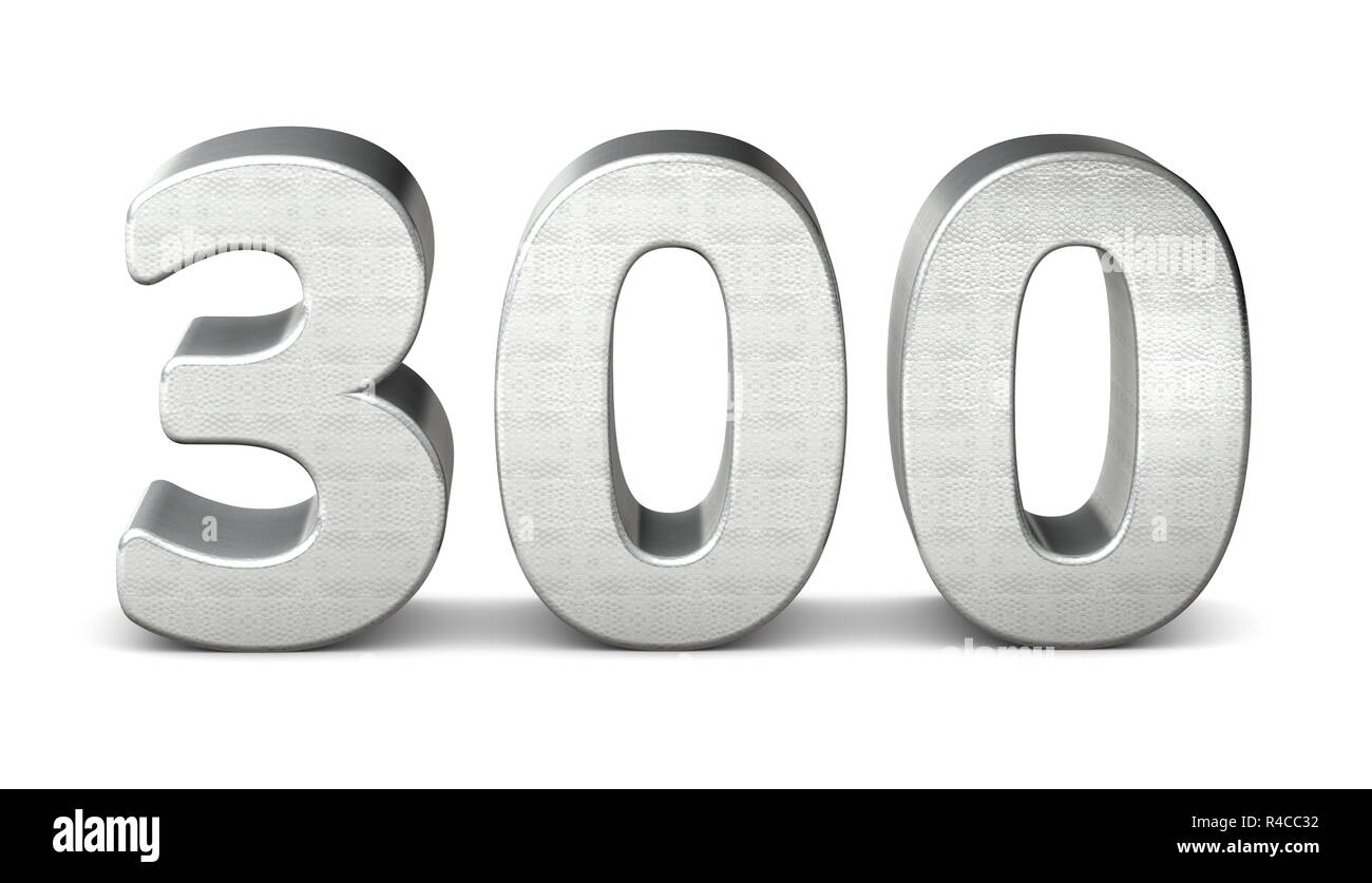300 number 3d silver structure 3d rendering Stock Photo - Alamy