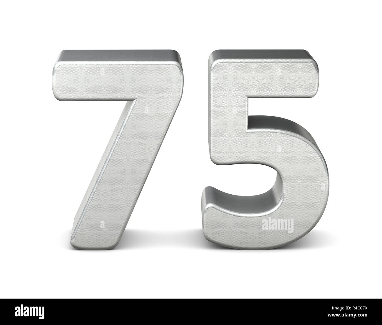 75 number 3d silver structure 3d rendering Stock Photo - Alamy