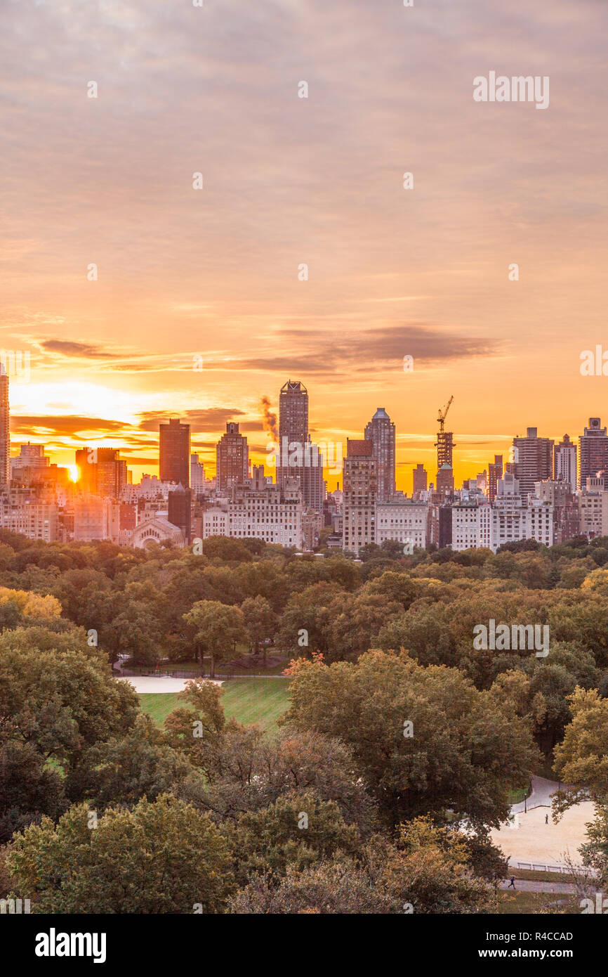 Sunrise over Central Park, New York City, United States of America ...