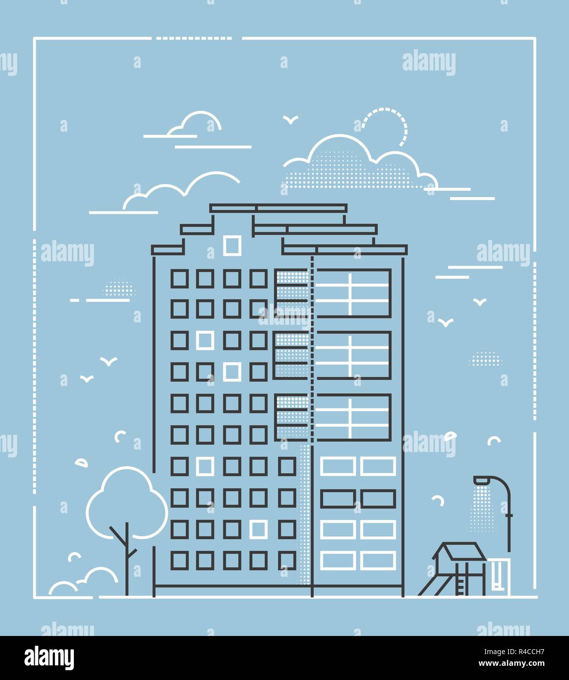 Modern building line design Stock Vector Images - Alamy