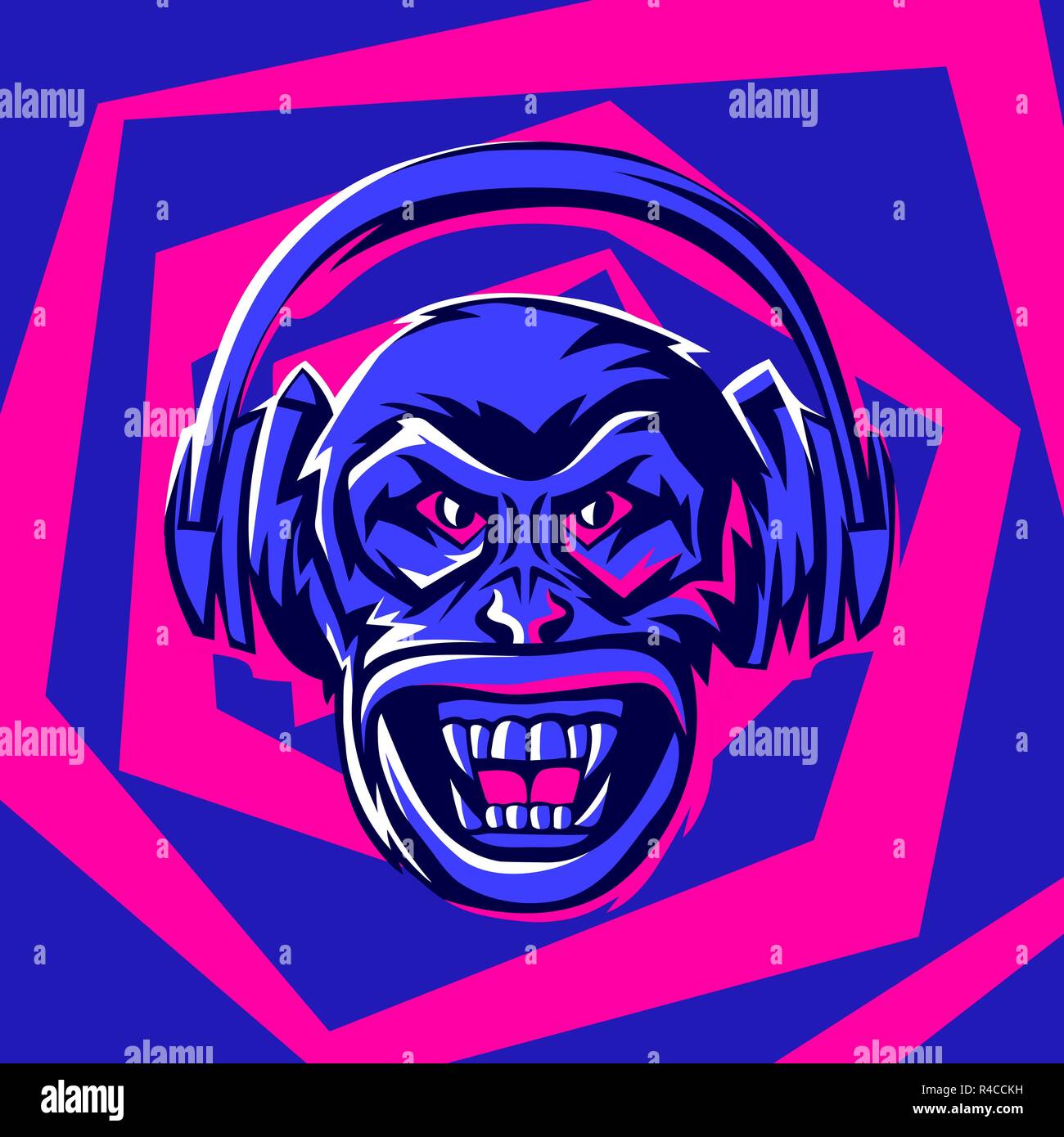 Blue monkey in the wild Stock Vector Images - Alamy