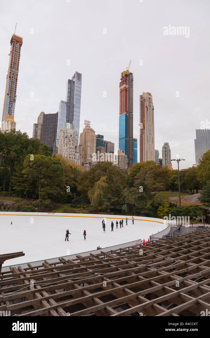 The Trump Woolman ice rink in Central Park, New York City, United ...