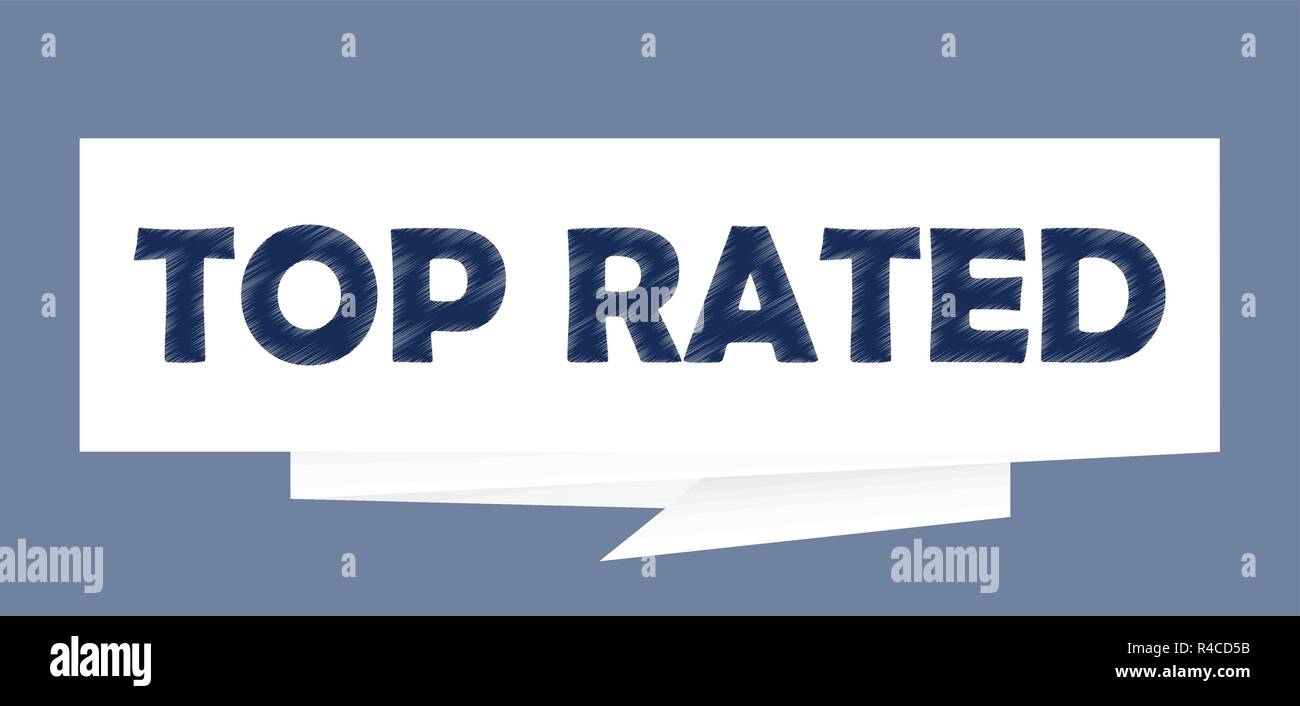 Top rated paper speech bubble sign Vector illustration Stock Vector ...