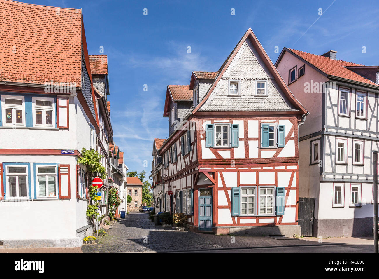 Half timbered houses butzbach hesse germany hi-res stock photography ...