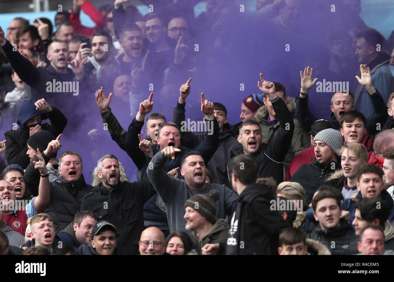 Aston Villa fans in the stands Stock Photo - Alamy