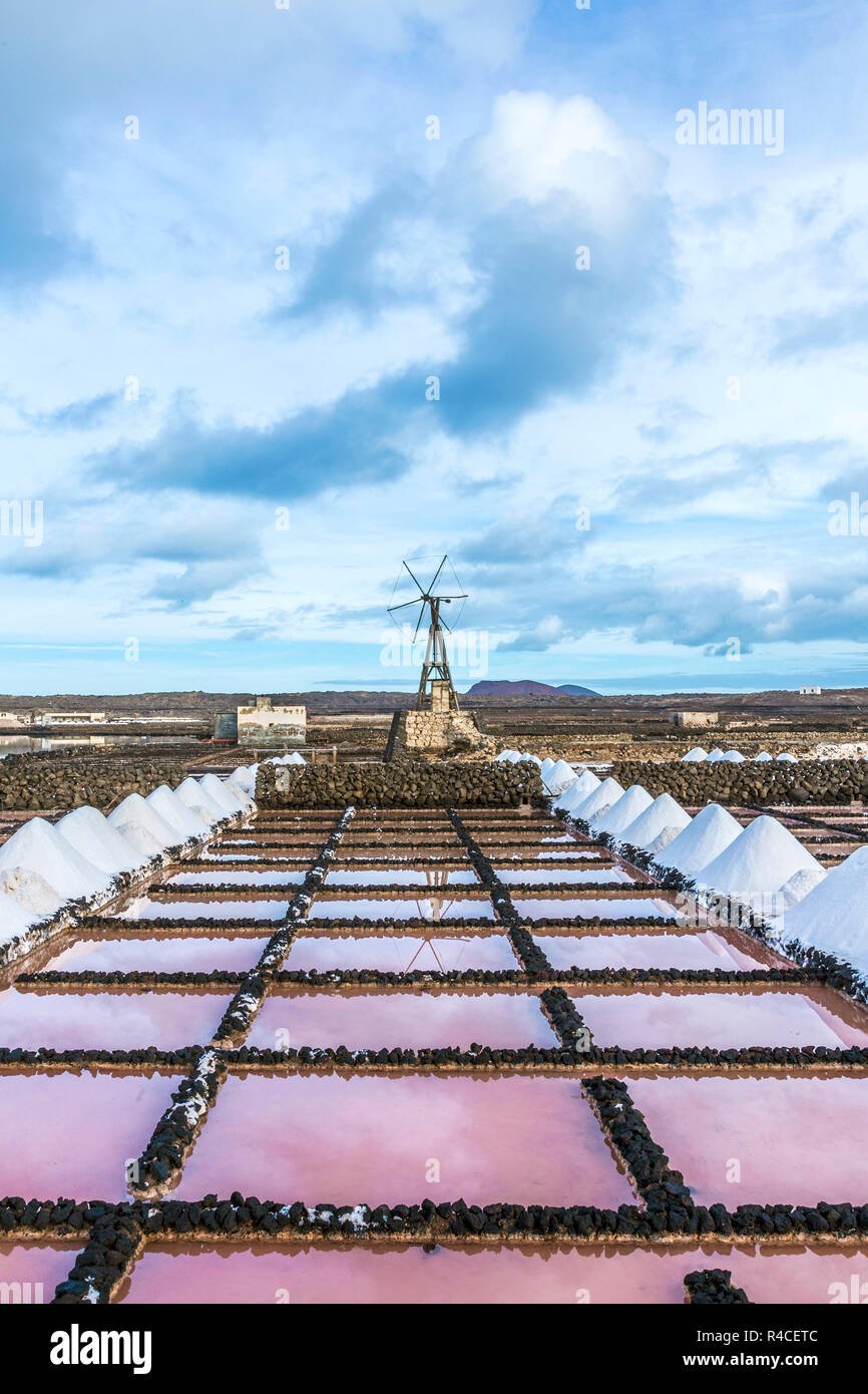 salt piles in the saline of janubio Stock Photo - Alamy
