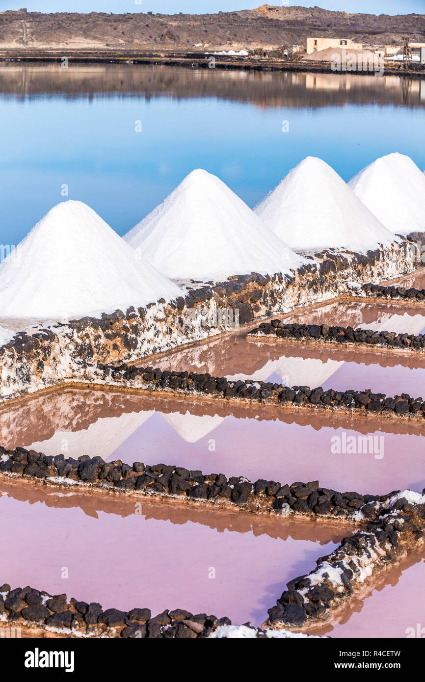 salt piles in the saline of janubio Stock Photo - Alamy