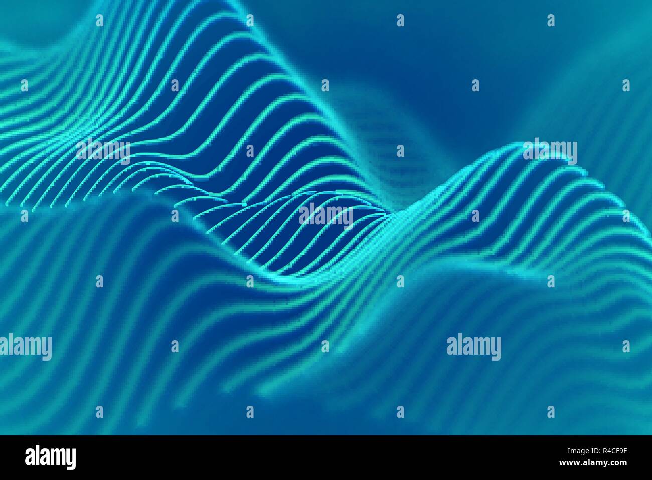 3D Sound waves. Big data abstract visualization Stock Vector Image ...