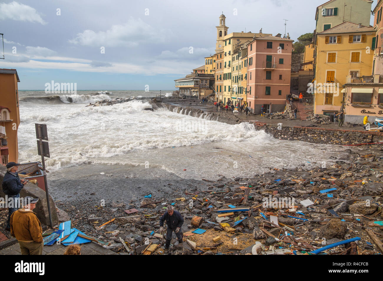 GENOA, ITALY, OCTOBER 10, 2018 - View of Genoa Boccadasse beach ...