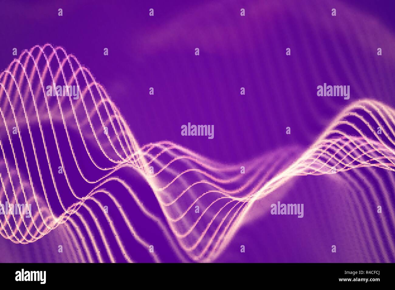 3D Sound waves. Big data abstract visualization Stock Vector Image ...