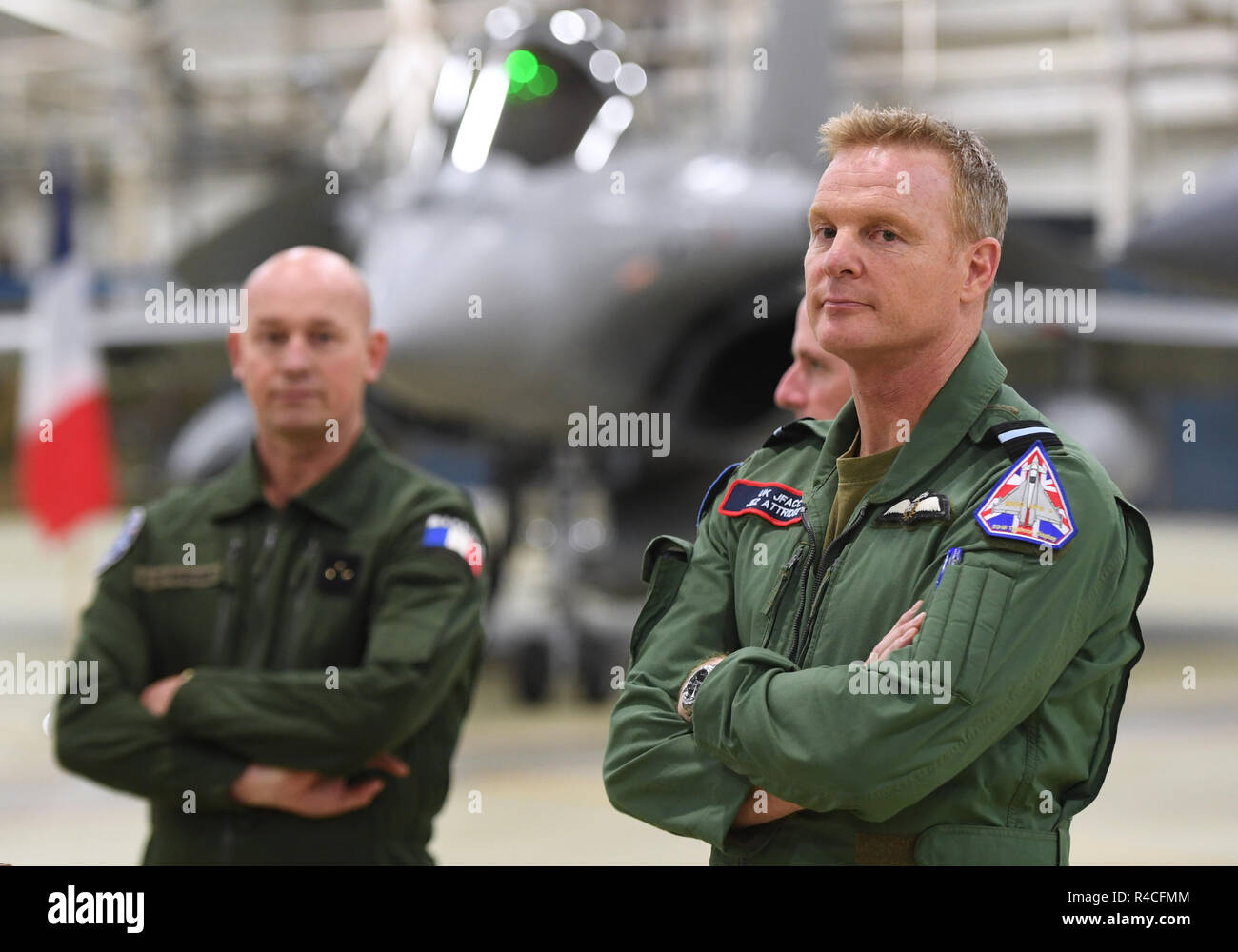 Air Commodore Jez Attridge from the Royal Air Force (right) and Major ...