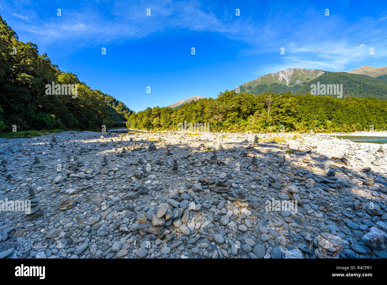 The blue pools of haast swing bridge hi-res stock photography and ...