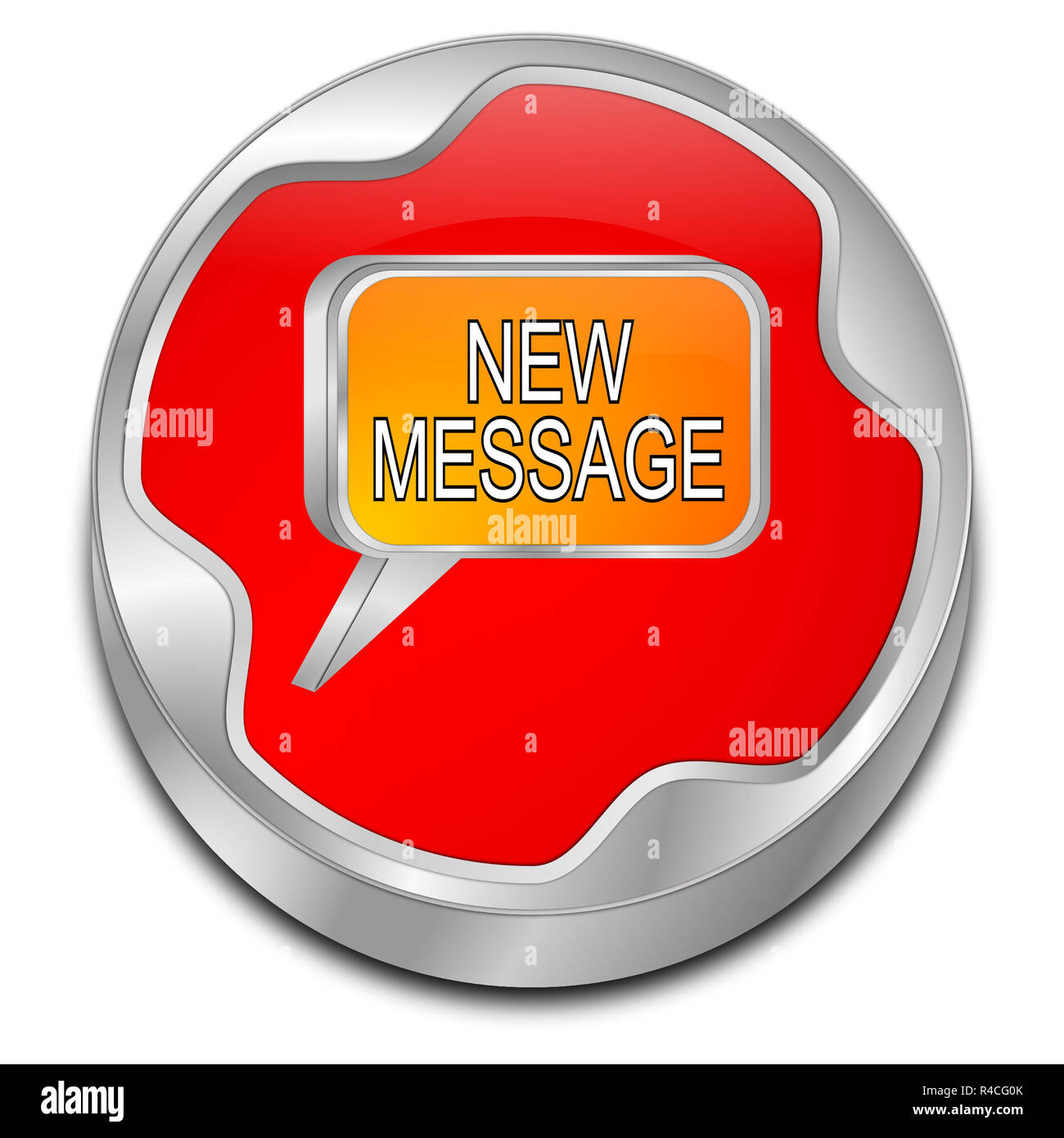 new Message Button - 3D illustration Stock Photo - Alamy