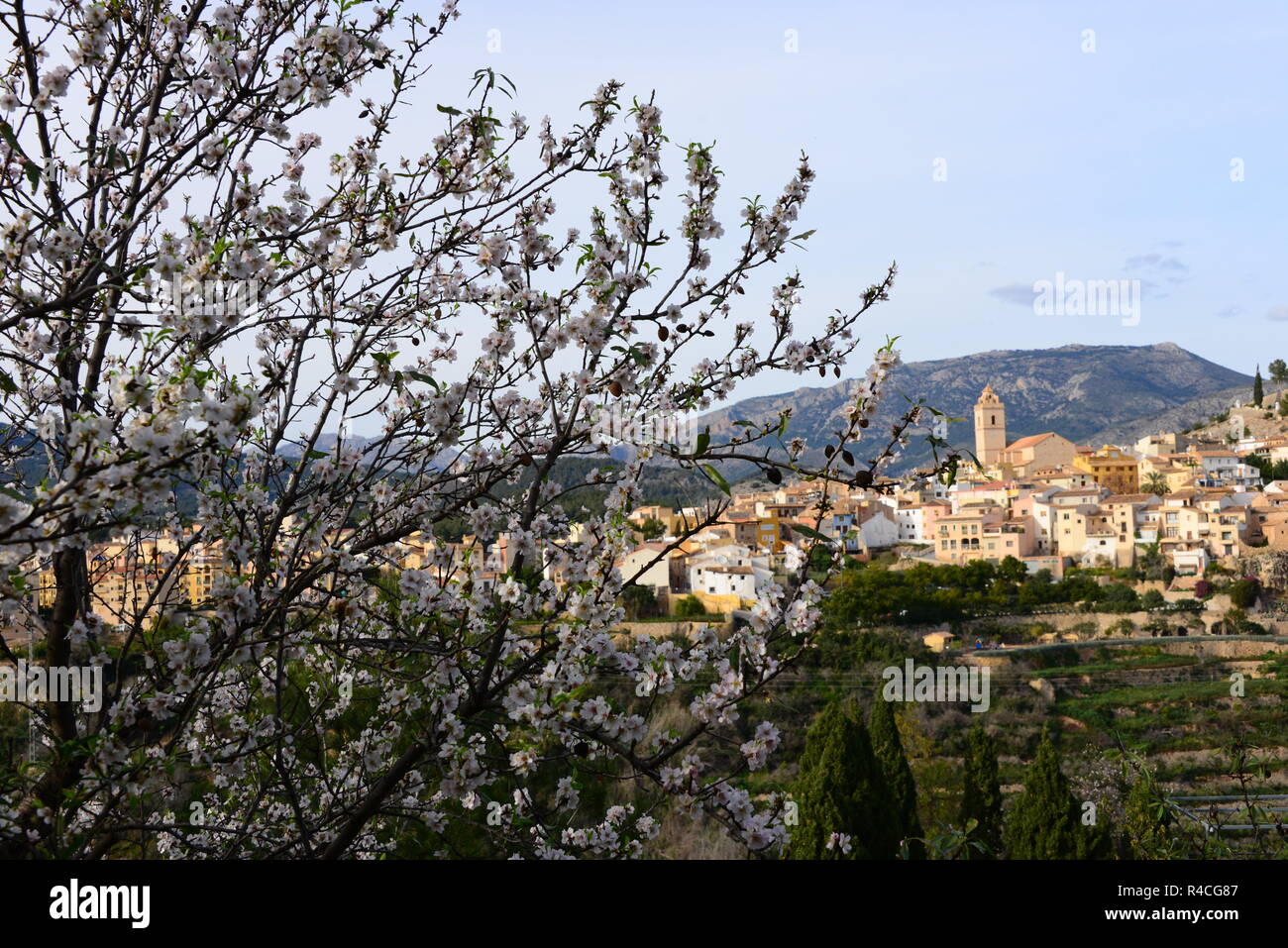 stadtansichten / house facades of polop de la marina - spain Stock ...
