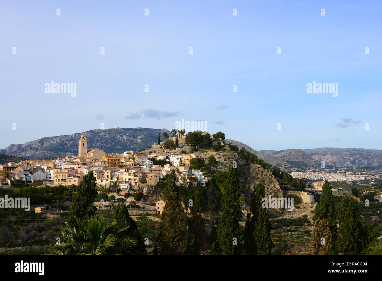 stadtansichten / house facades of polop de la marina - spain Stock ...