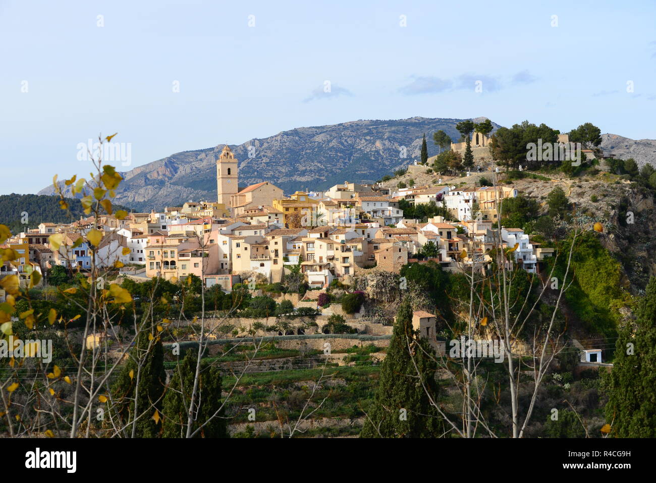 stadtansichten / house facades of polop de la marina - spain Stock ...