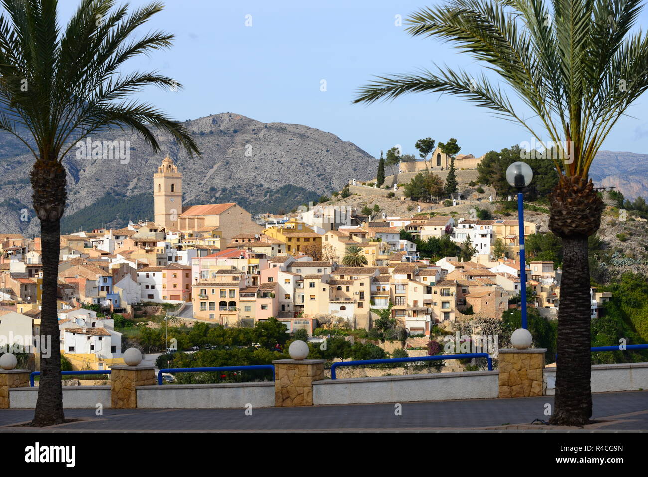 stadtansichten / house facades of polop de la marina - spain Stock ...