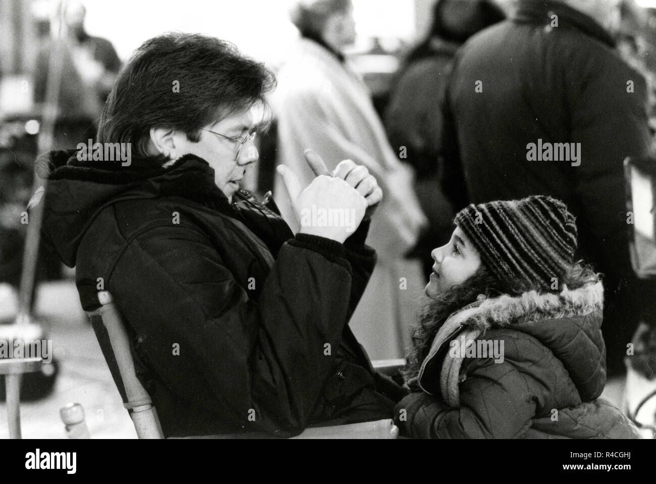 American filmmaker John Hughes and Alisan Porter shooting the movie ...
