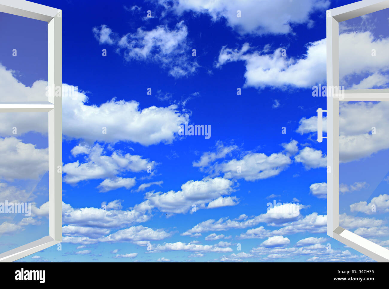 opened window overlooking the heaven Stock Photo - Alamy