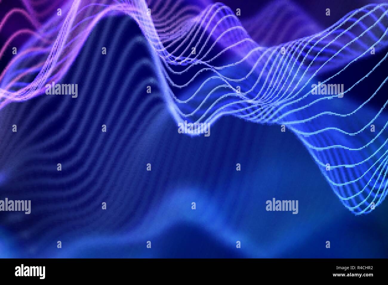 3D Sound waves. Big data abstract visualization Stock Vector Image ...