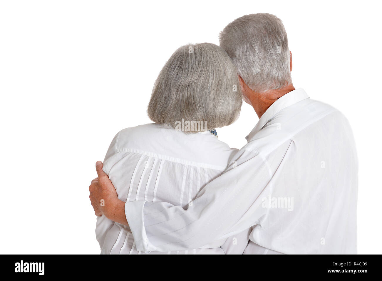 Older people hug rear view hi-res stock photography and images - Alamy