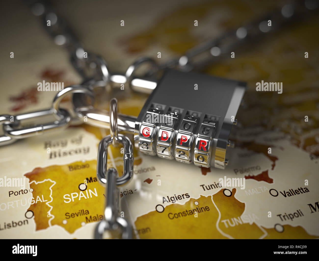 GDPR UA General Data Protection Regulation concept. Padlock with GDPR ...