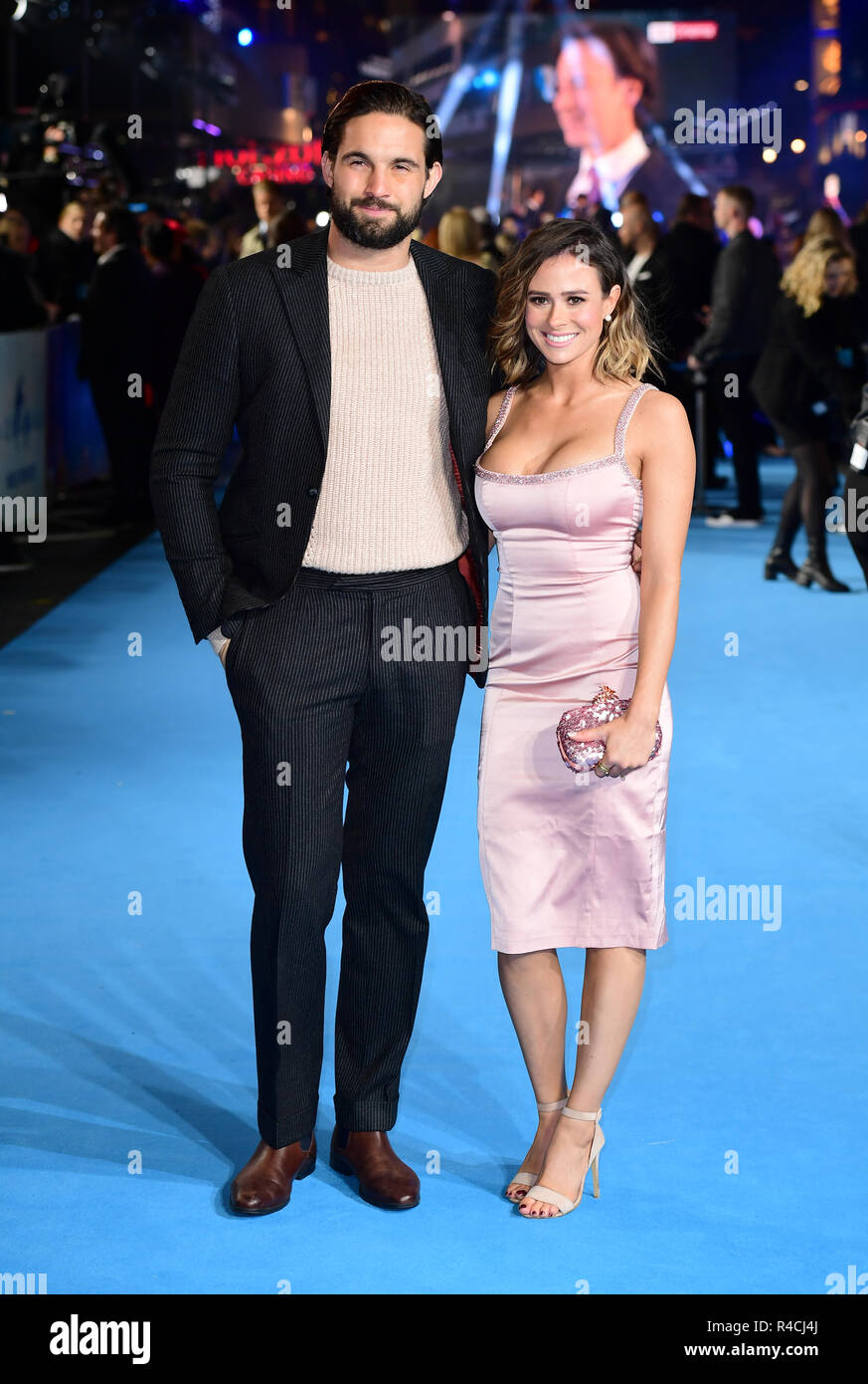 Jamie Jewitt (left) and Camilla Thurlow attending the Aquaman premiere ...