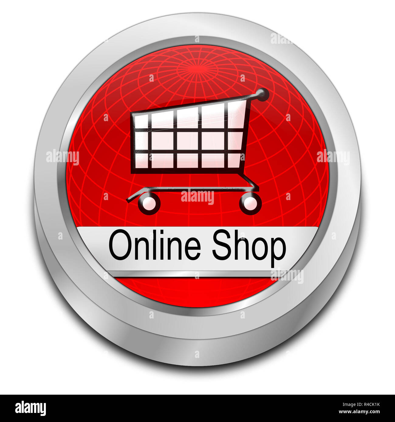 decorative red online Shop Button - 3D illustration Stock Photo - Alamy