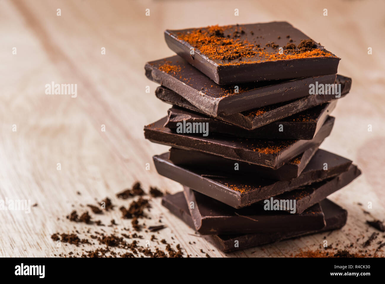 Dark Chocolate Stack Stock Photo - Alamy
