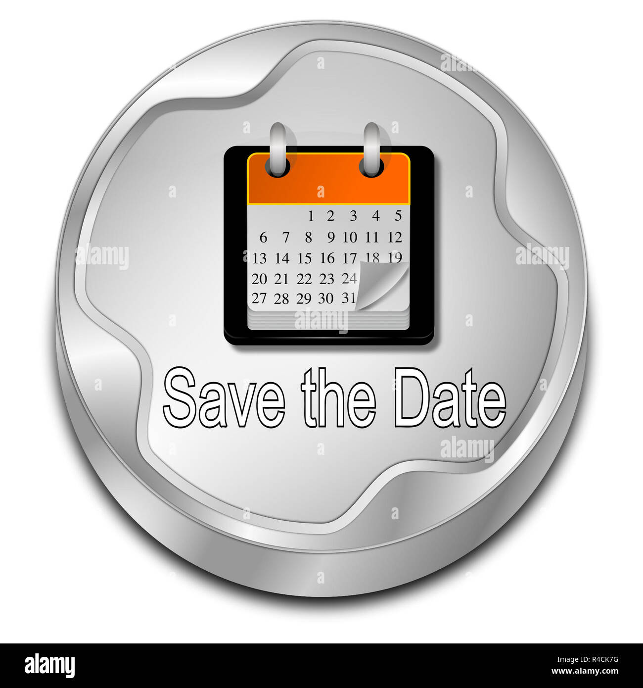 Save the Date Button - 3D illustration Stock Photo - Alamy