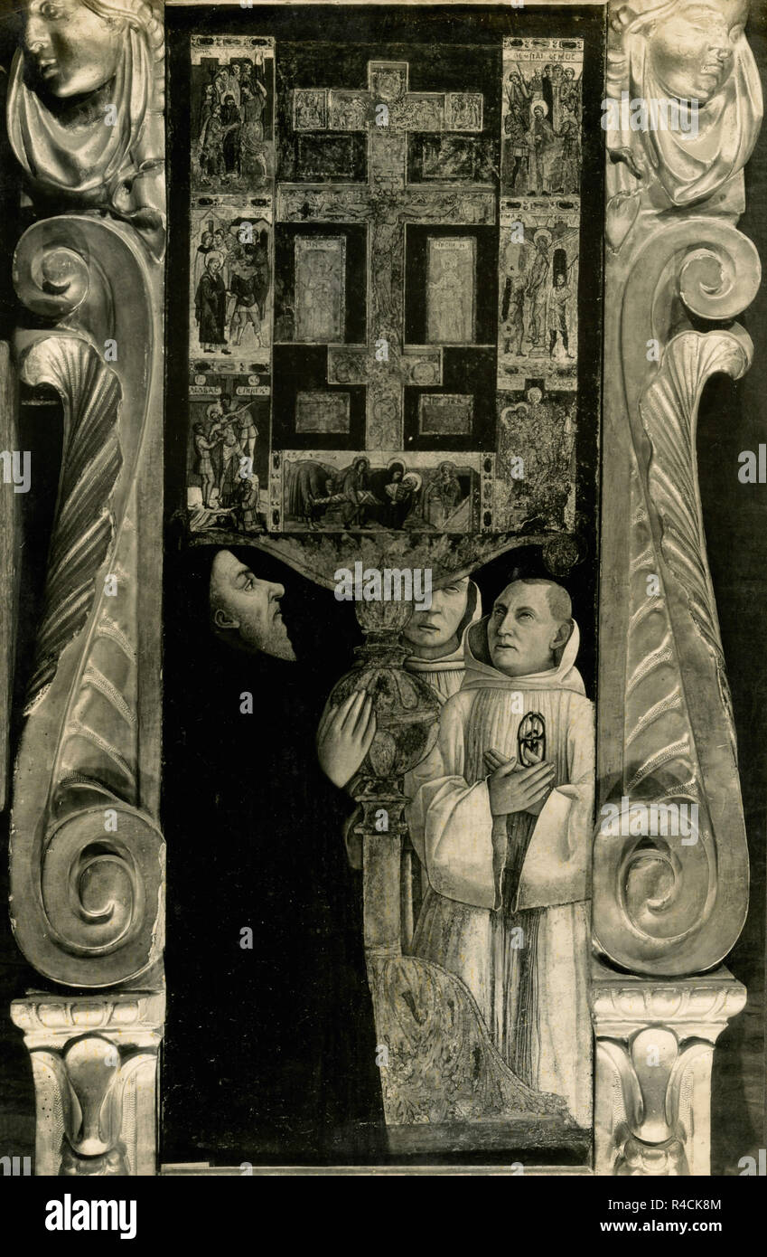 Cardinal Bessarion and Two Monks adoring a Reliquary, painting by ...