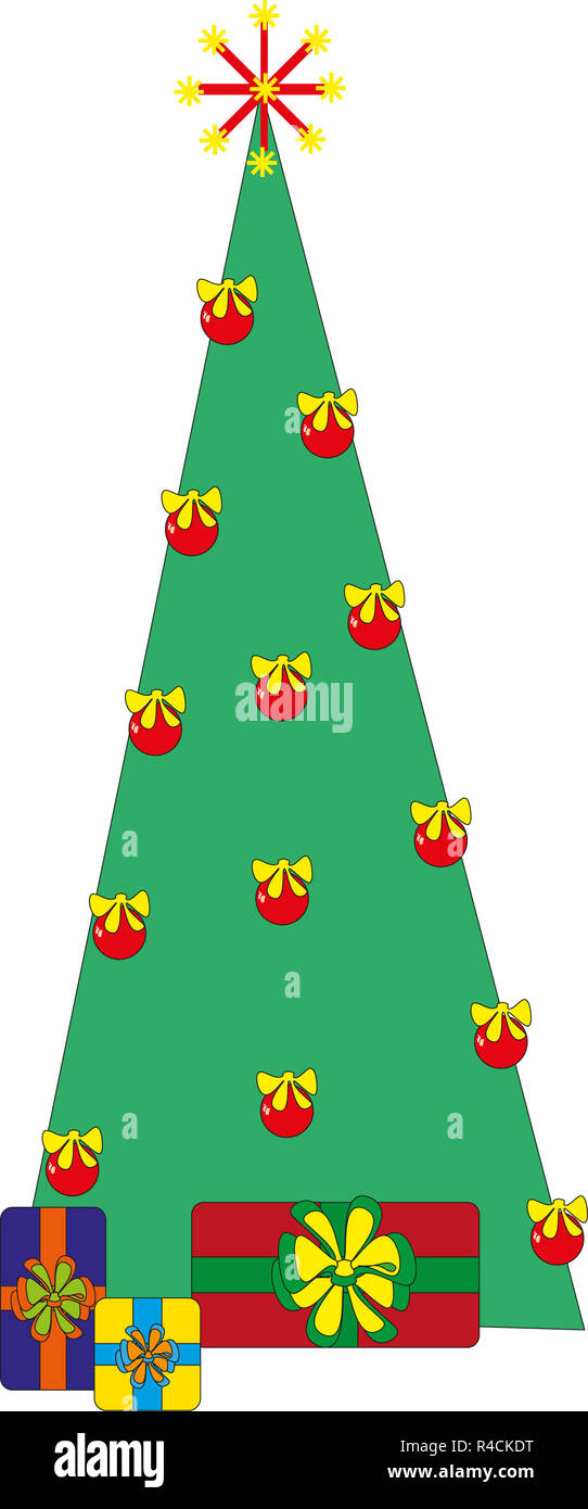Christmas tree, vector illustration Stock Photo - Alamy