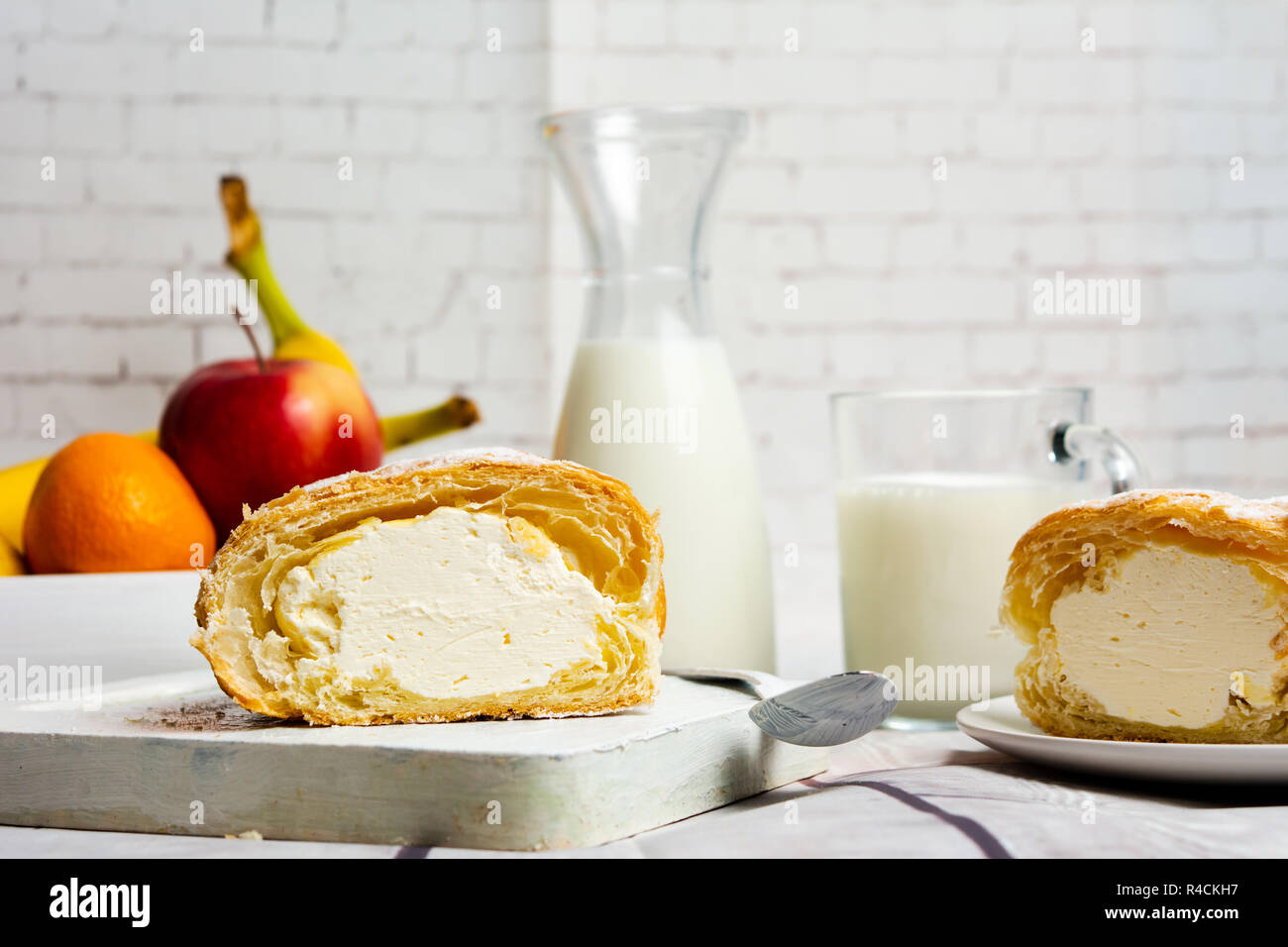 Stuffed cream pastry roll hi-res stock photography and images - Alamy