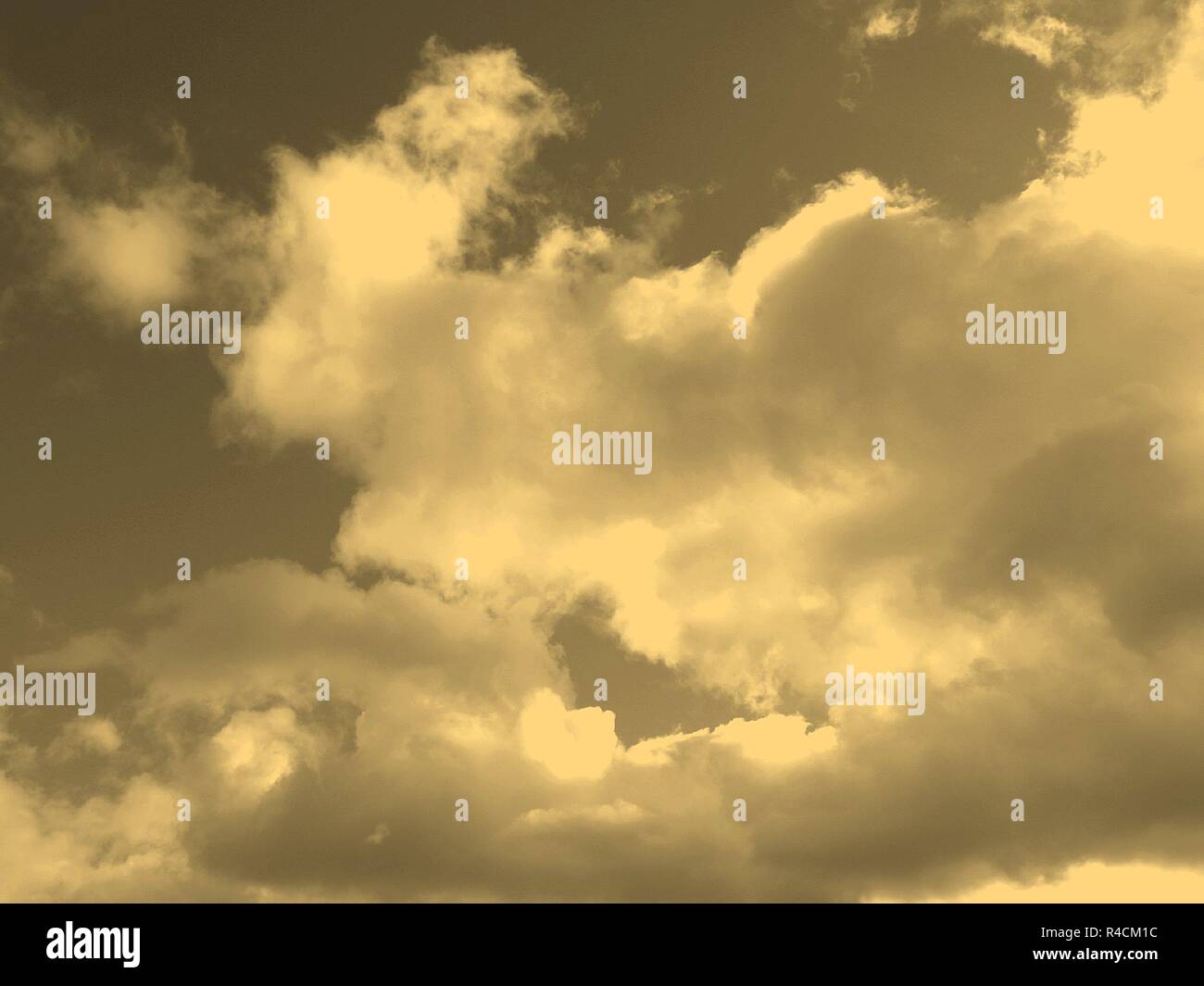 Blue sky with clouds sepia Stock Photo - Alamy