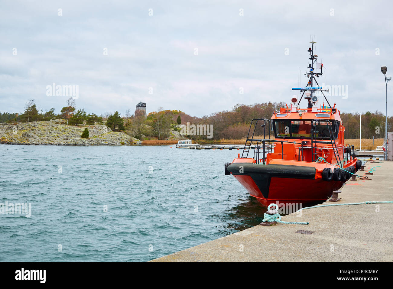 Stockholm, Sweden - November 3, 2018: Coastal safety, salvage and ...
