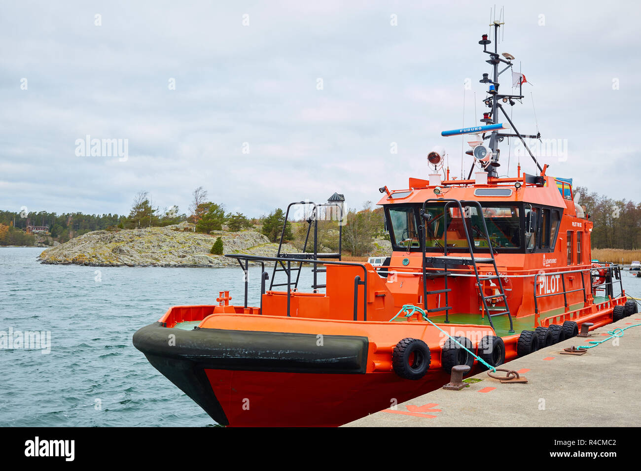 Stockholm, Sweden - November 3, 2018: Coastal safety, salvage and ...
