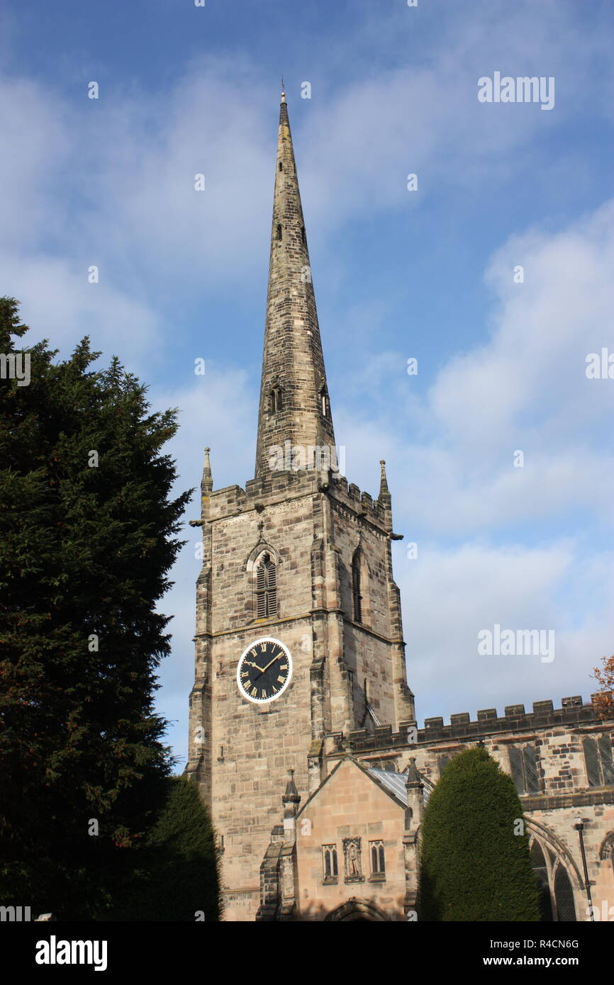 The spire of St Wystan's church in Repton in Derbyshire Stock Photo - Alamy