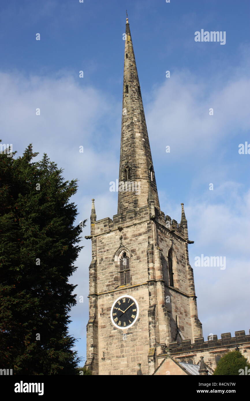 The spire of St Wystan's church in Repton in Derbyshire Stock Photo - Alamy
